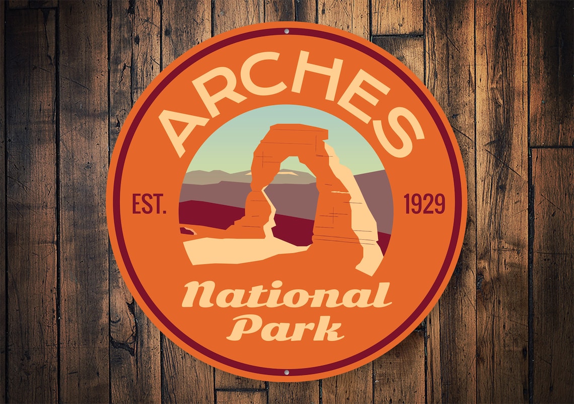 Arches National Park Sign Arches Park Decor Desert Arches - Etsy