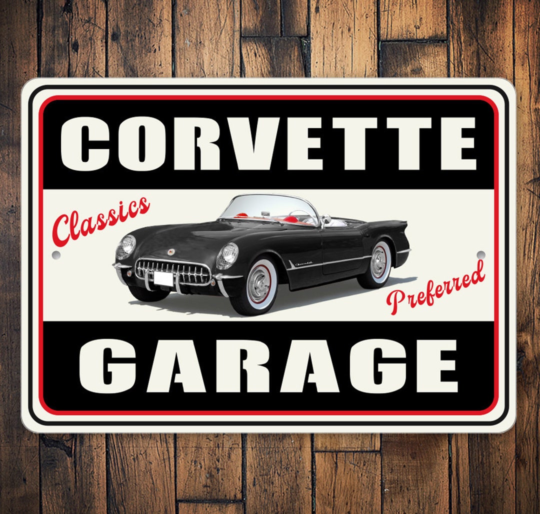 Classic Corvette Garage Sign, Sign for Classic Car, Classic Corvette ...