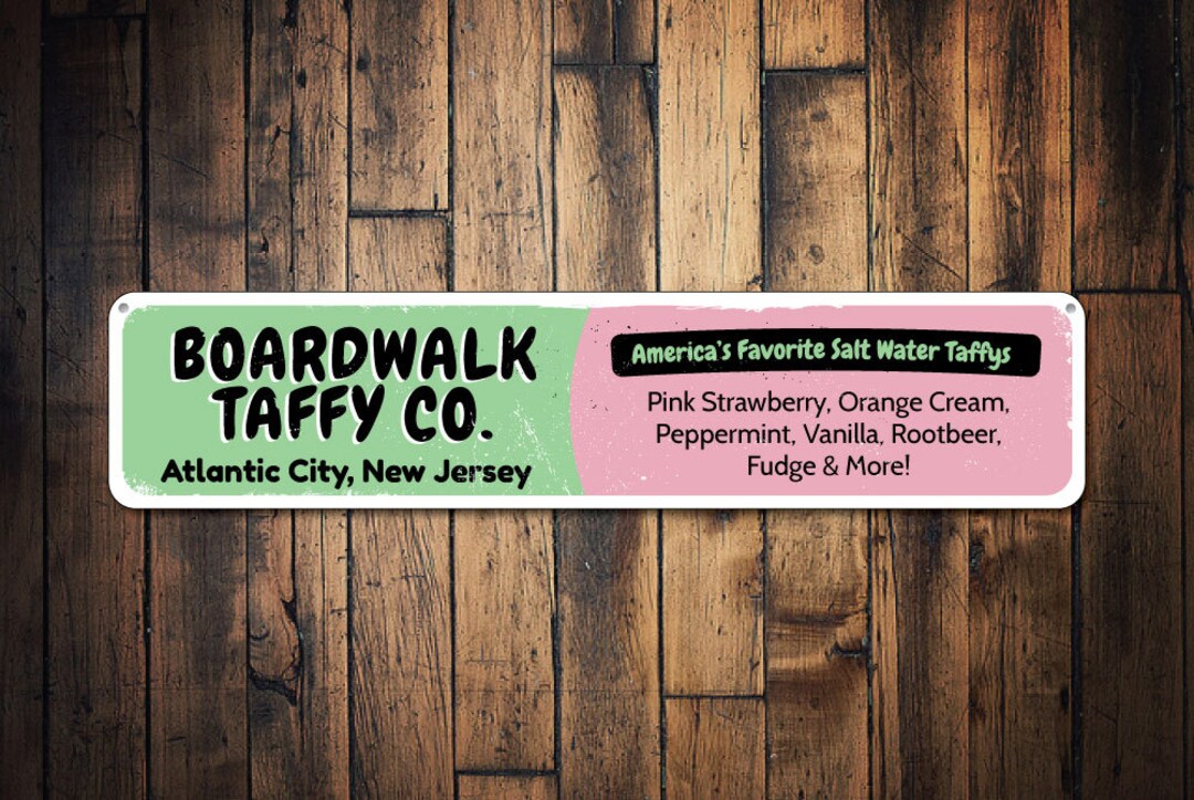 Taffy Sign, Personalized Boardwalk Salt Water Taffy Company Sign ...