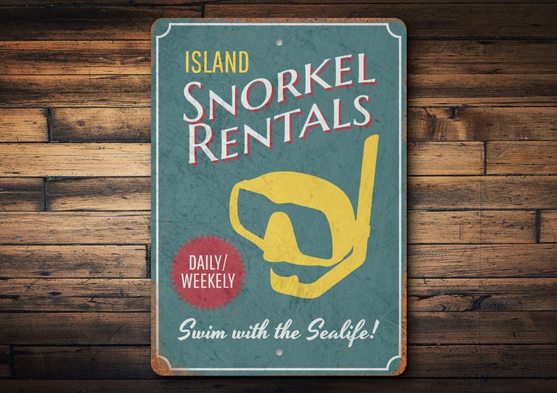 Snorkel Rental Sign Snorkel Island Sign Beach Decor Sign | Etsy Polska
