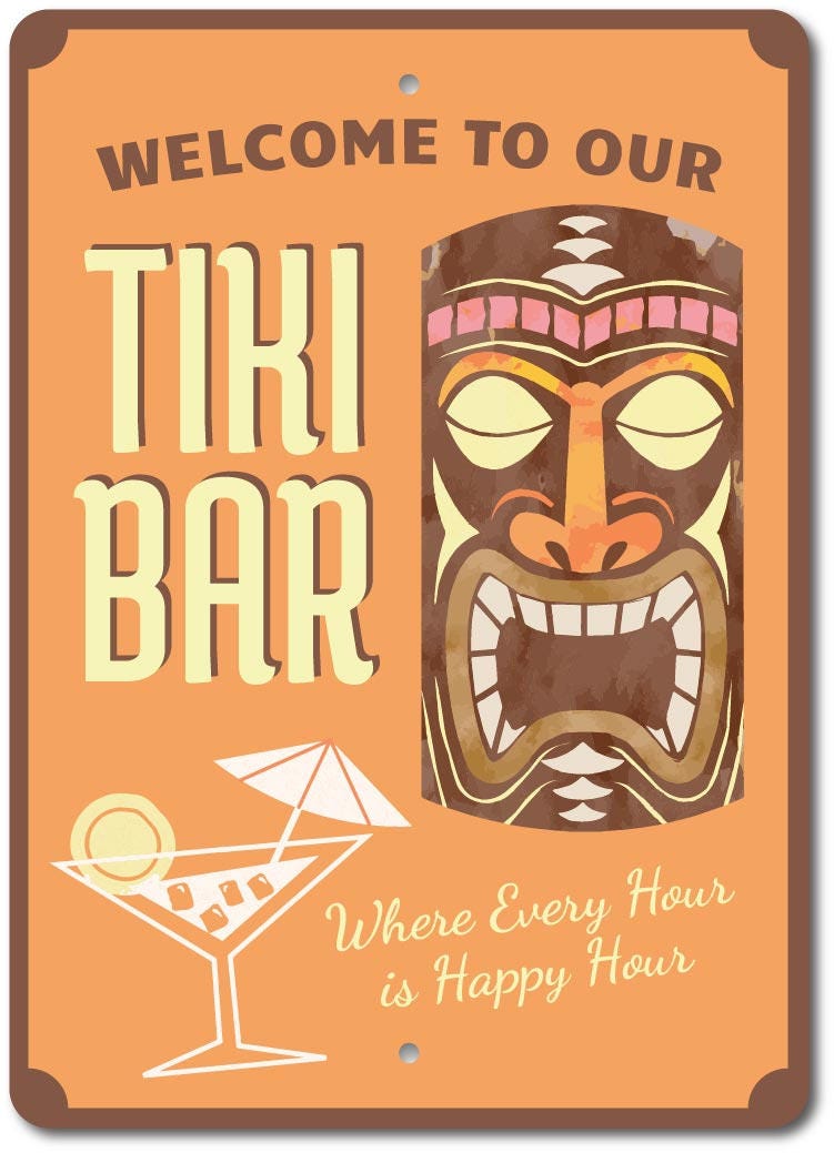 Welcome Tiki Bar Sign Tiki Bar Decor Tiki Man Sign Beach - Etsy
