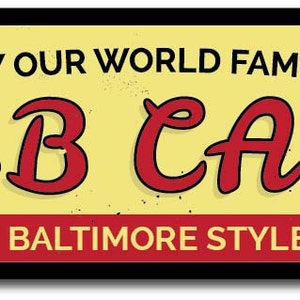 World Famous Crab Cakes Sign, Personalized Seafood Restaurant Sign ...