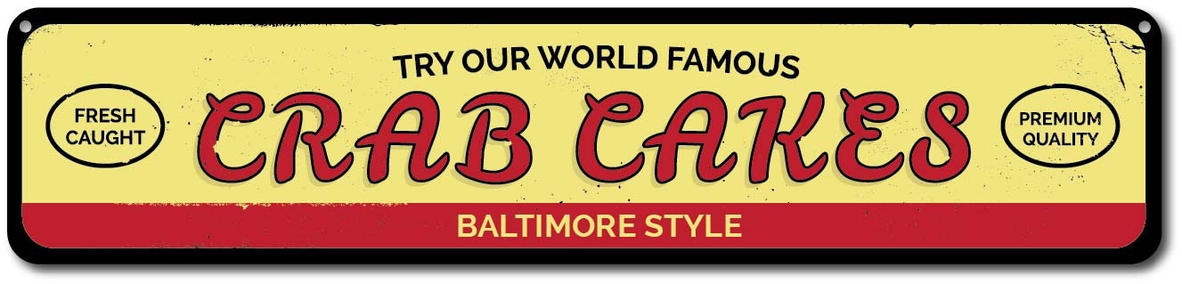 World Famous Crab Cakes Sign, Personalized Seafood Restaurant Sign ...