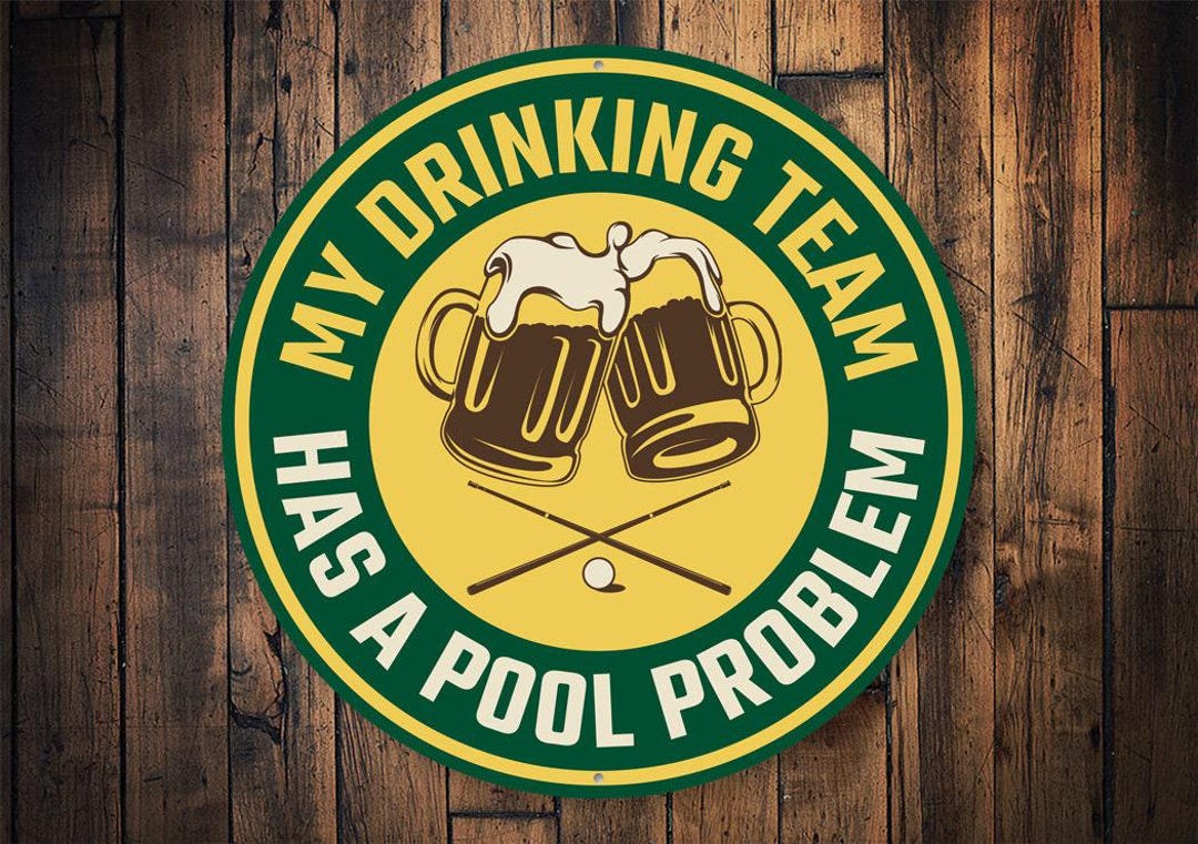 Drinking Team Sign, Drinking Sign, Pool Drink Team, Pool Lovers, Decor ...