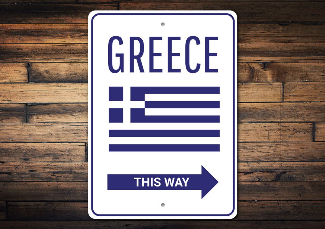 Greece This Way, Greece Decor Signs, Greece Life, Greece Decor Gift ...
