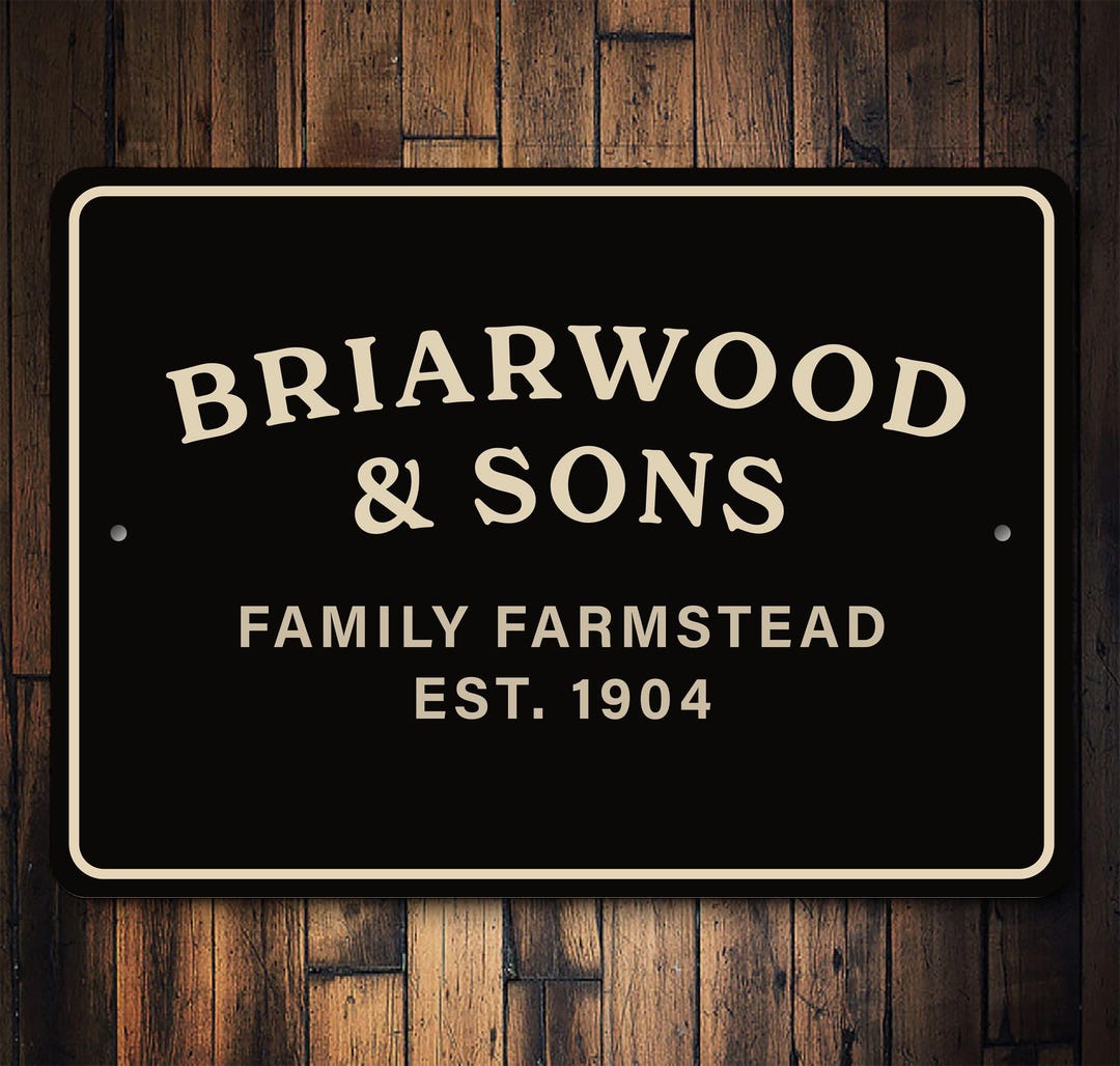Custom Family Farmstead Metal Sign, Personalized Established Date Sign ...