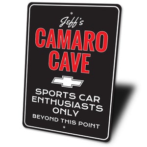 Camaro Cave, Camaro Decor, Classic Camaro Sign, Camaro Garage Decor ...