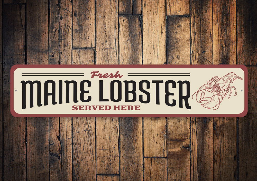 Maine Lobster Sign, Lobster Loving Sign, Maine Lobster Eatings, Metal ...