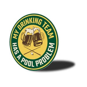 Drinking Team Sign, Drinking Sign, Pool Drink Team, Pool Lovers, Decor ...