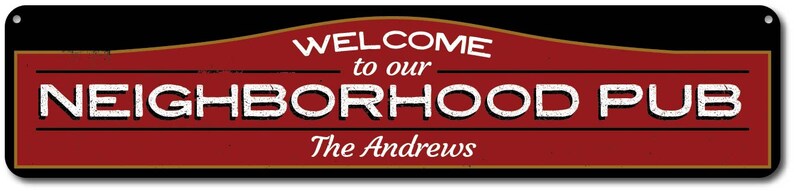 Welcome Neighborhood Pub Sign Personalized Family Name Bar - Etsy