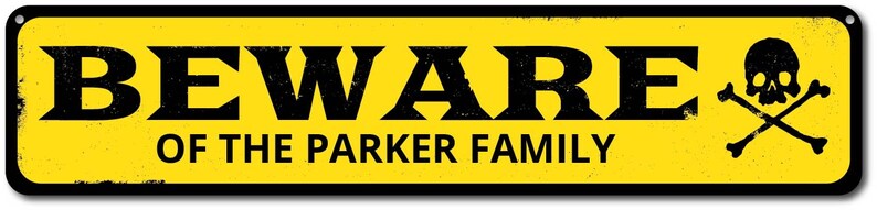 Beware Sign Personalized Skull & Crossbones Sign Custom - Etsy