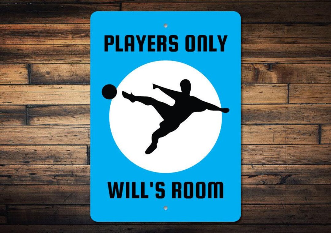Soccer Players Only Sign, Soccer Room Sign, Custom Name Sign, Soccer ...