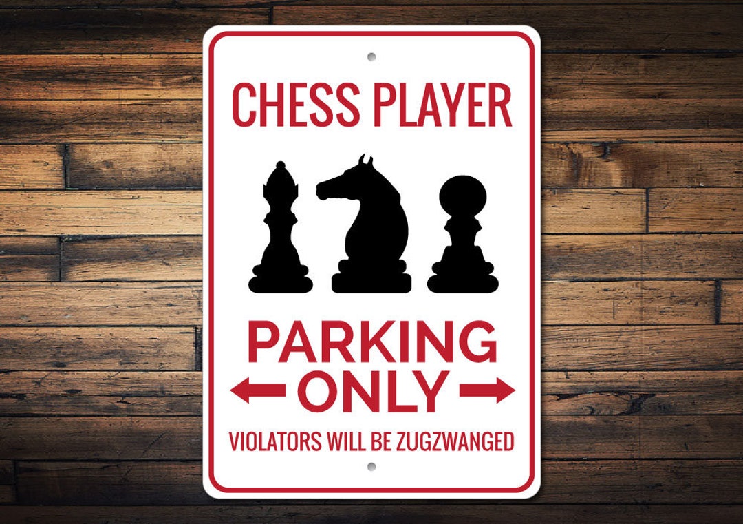 Chess Player Sign, Chess Player Parking Sign, Chess Piece Decor, Chess ...