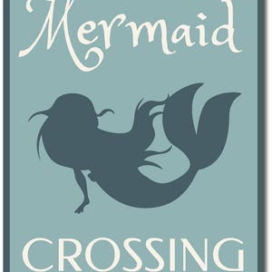 Mermaid Sign, Mermaid Decor, Mermaid Crossing Sign, Little Mermaid Gift ...