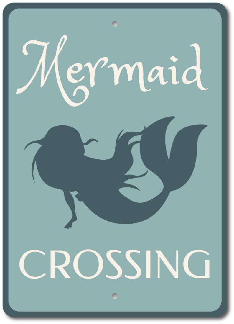 Mermaid Sign Mermaid Decor Mermaid Crossing Sign Little - Etsy