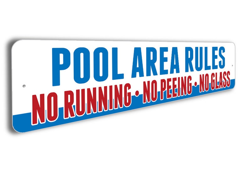 Pool Rules Sign No Running Sign No Peeing Sign No Glass - Etsy