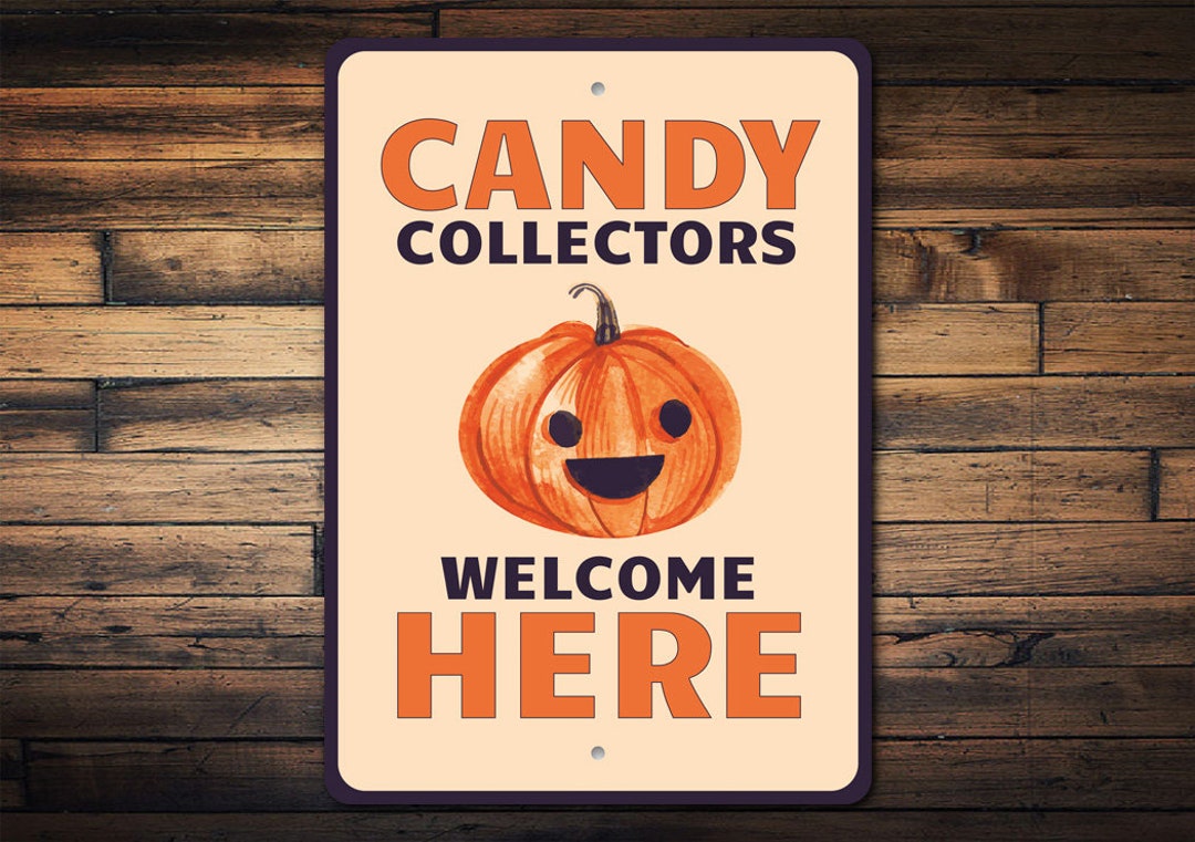 Candy Collectors, Candy Here Sign, Candy Decor, Halloween Metal Gift ...