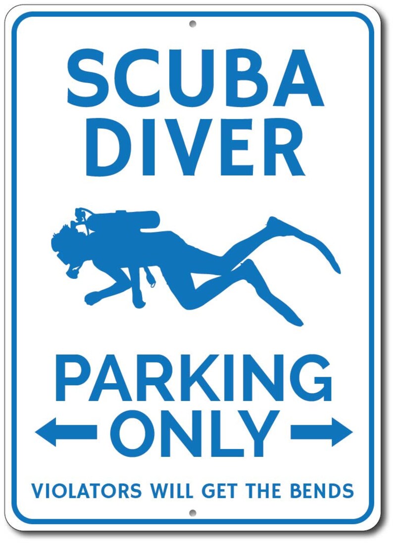 Scuba Diver Parking Sign Scuba Decor Scuba Diver Gift Gift | Etsy