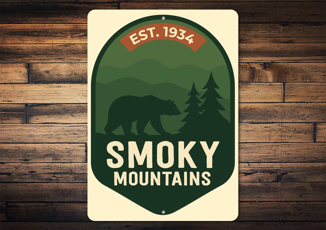Smoky Mountains Sign, Established Sign, Mountain Cabin Sign, Smoky Home ...