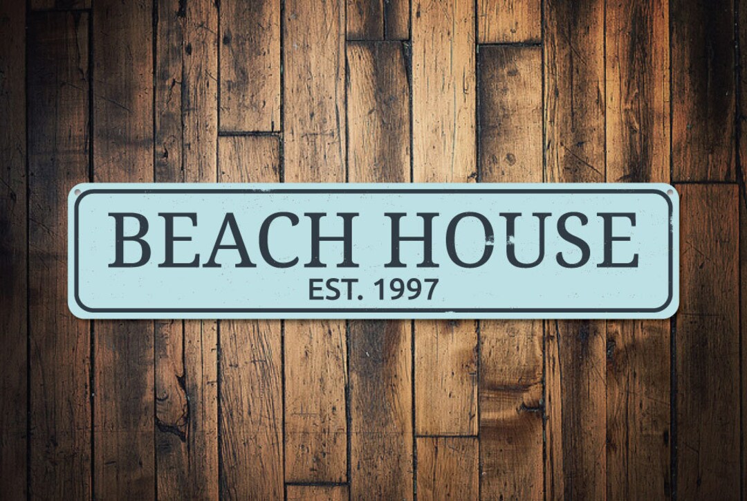 Beach House Sign, Established Date, Beach Cottage Sign, Beach Theme ...