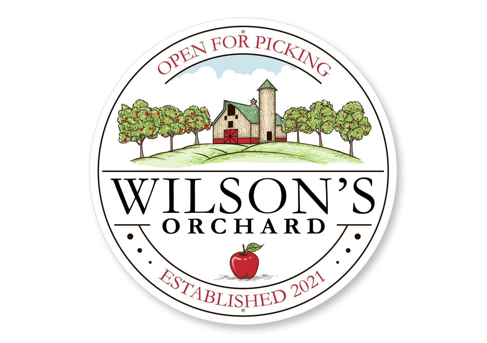 Apple Tree Sign, Custom Orchard Sign, Apple Orchard Sign, Apple Tree ...