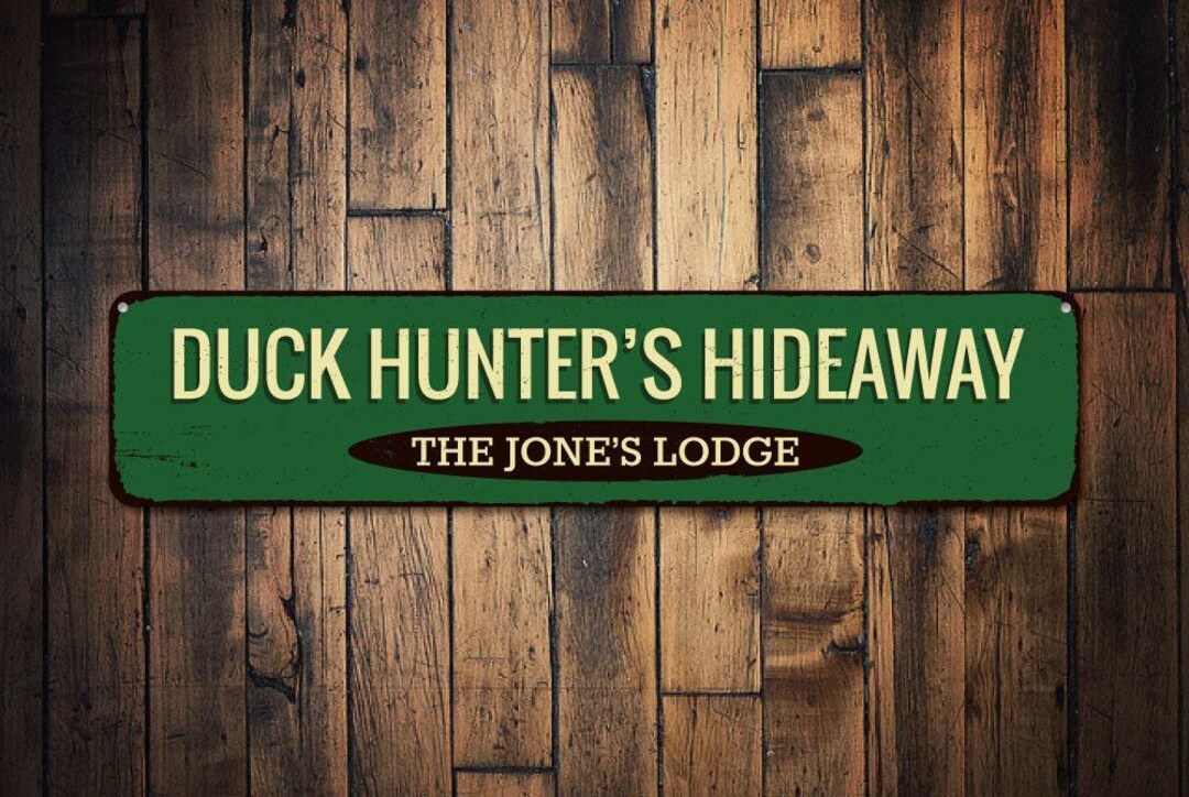 Hunting Decor, Personalized Duck Hunter's Hideaway Sign, Lodge Sign ...