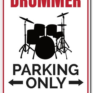 Drummer Parking Sign, Drummer Gift, Gifts for Drummers, Drum Player ...