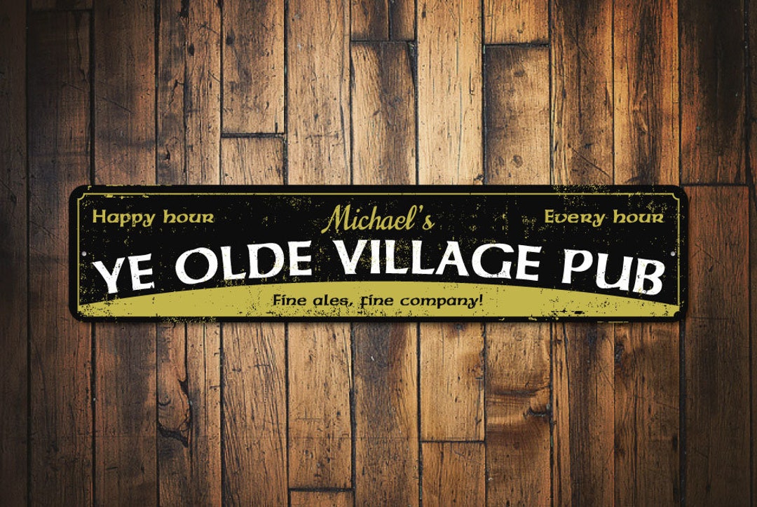 Ye Olde Village Pub Sign Village Pub Decor Pub Gift for Bar - Etsy