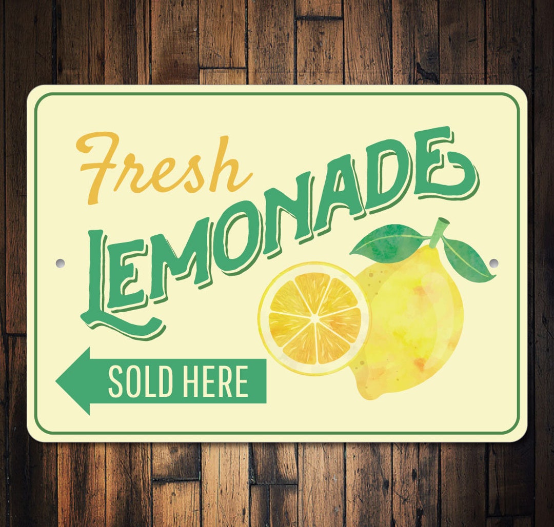 Fresh Lemonade Sign, Lemon Decor, Lemonade Decor, Lemon Lover Gift ...