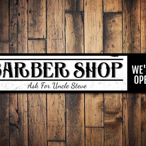 Barber Shop Sign Personalized We're Open Sign Custom - Etsy