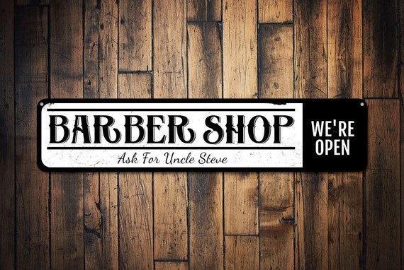 Barber Shop Sign Personalized We're Open Sign Custom | Etsy