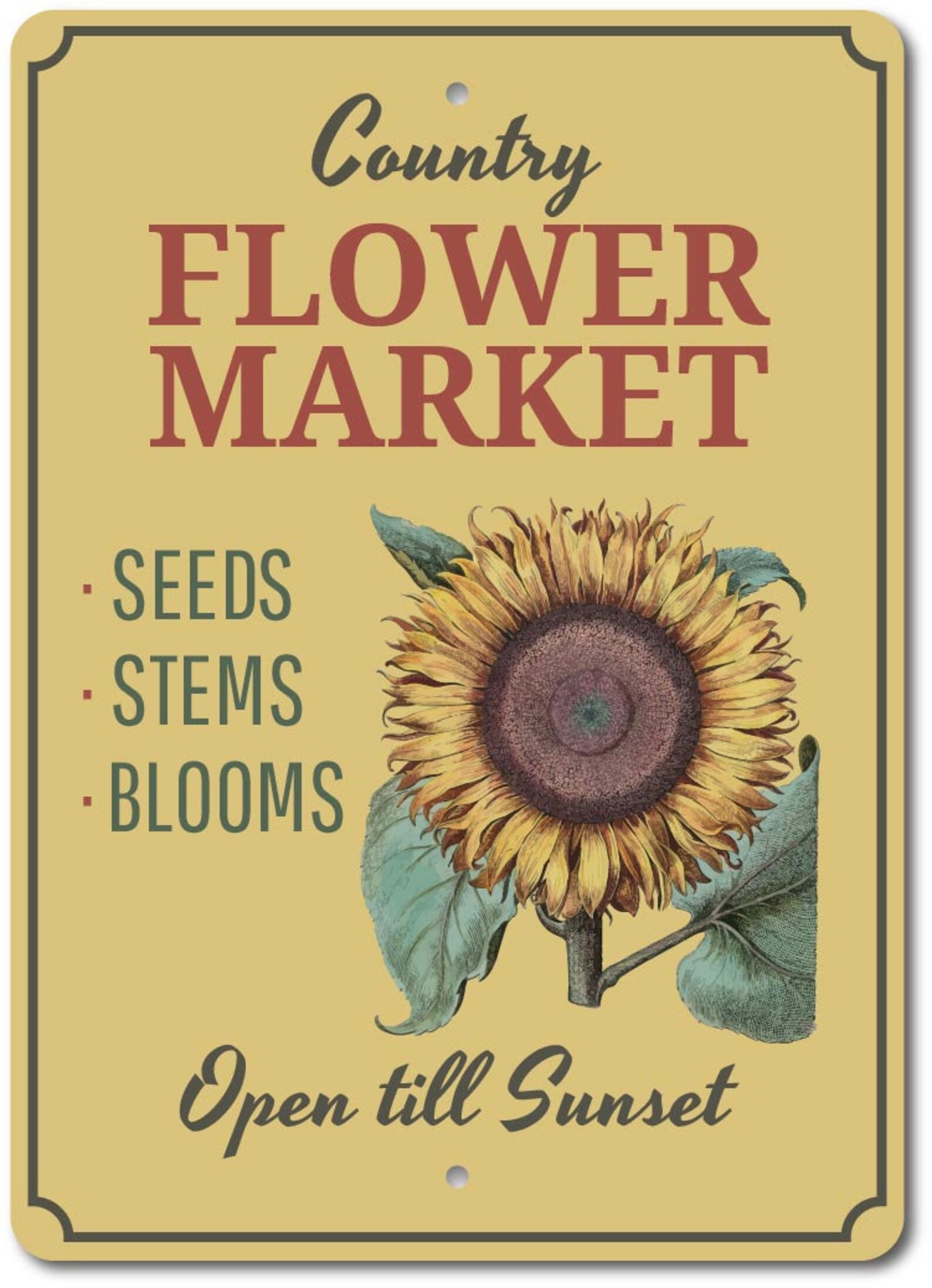 Sunflower Sign Decoration Sunflower Decor Sunflower Garden | Etsy