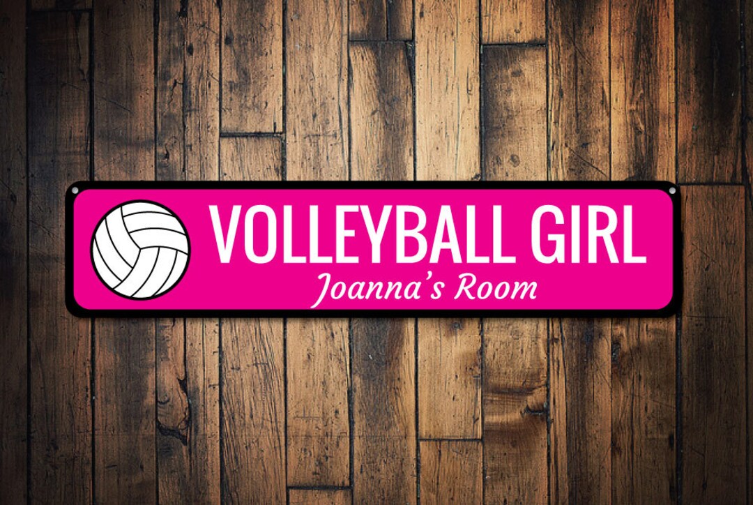 Volleyball Girl Sign, Personalized Kid Name Room Sign, Custom ...