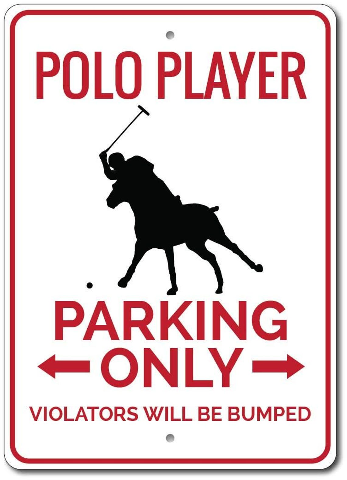 Polo Player Sign, Polo Parking Sign, Polo Player Gift, Polo Player ...