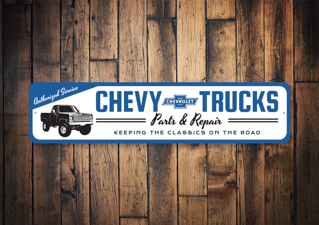 Chevy Trucks Sign, Parts and Repair Sign, Chevy Service Shop, Chevy ...