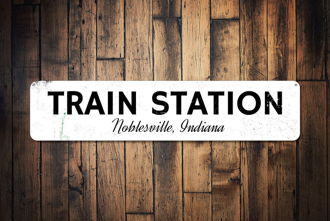 Train Station Sign, Gift for Train Lover, Train Station Decor, Custom ...