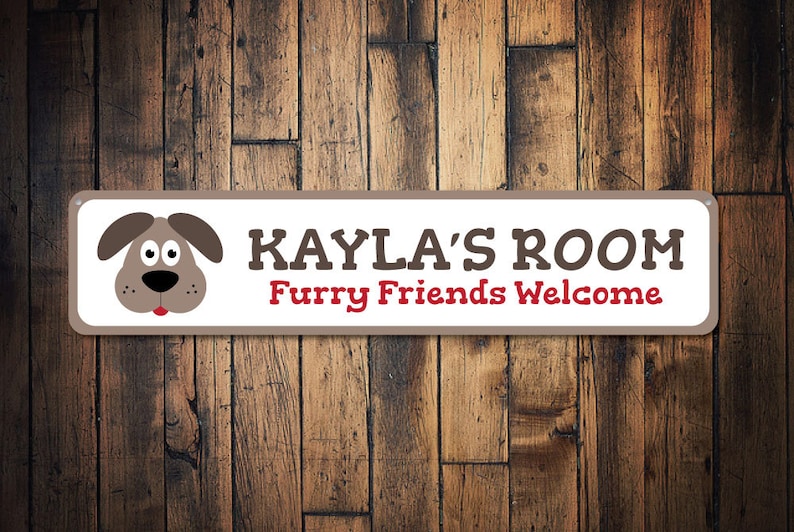 Puppy Dog Kid Room Sign Personalized Furry Friends Welcome - Etsy