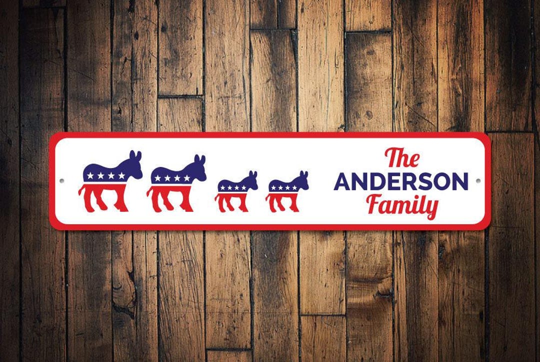 Family Politics Sign, Democratic Donkey Sign, Republican Elephant Sign ...