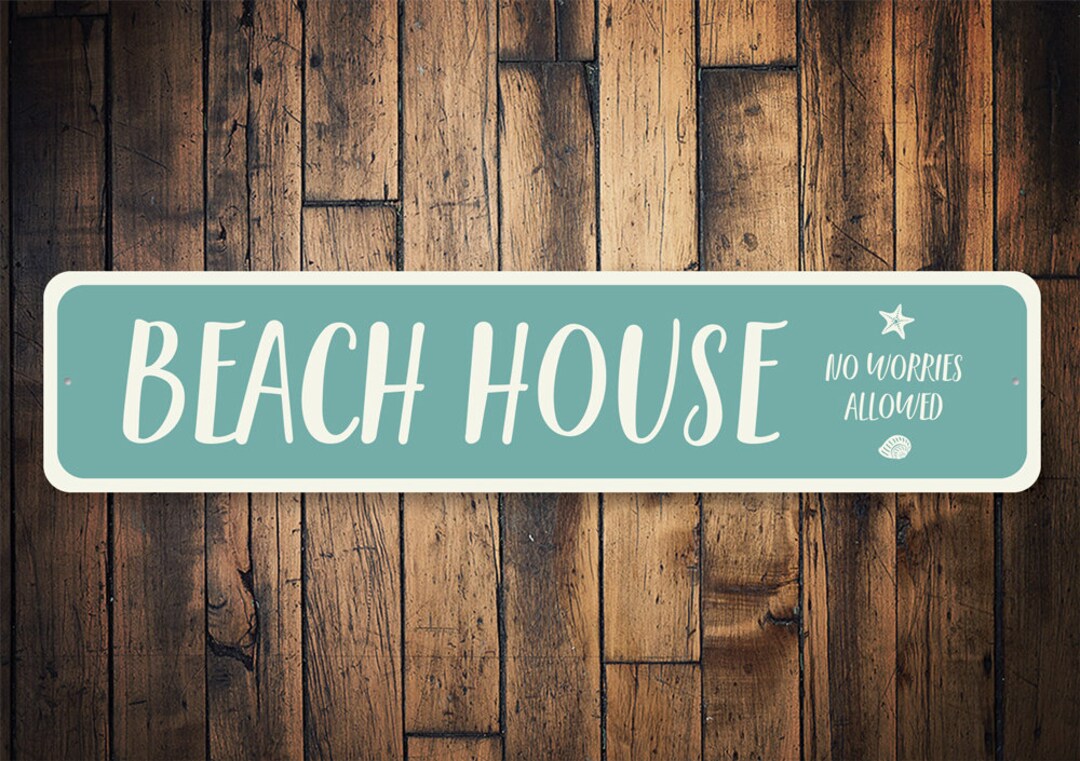 Beach House Sign, Beach House Gift, Metal Beach Decor, Ocean Beach ...
