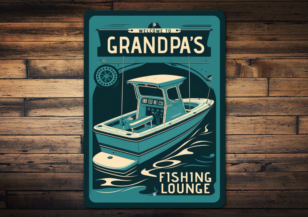 Retro Boat Sign, Custom Boat Sign, Grandpas Boat Sign, Dads Boat Decor ...