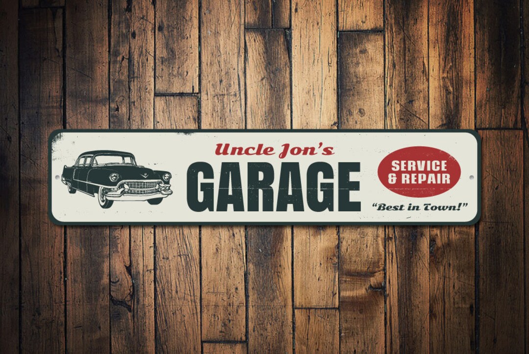 Service & Repair Garage Sign, Personalized Shop Owner Name Gift, Custom ...