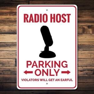 Radio Host Parking Sign, Radio Host Sign, Radio Host Gift for Radio ...