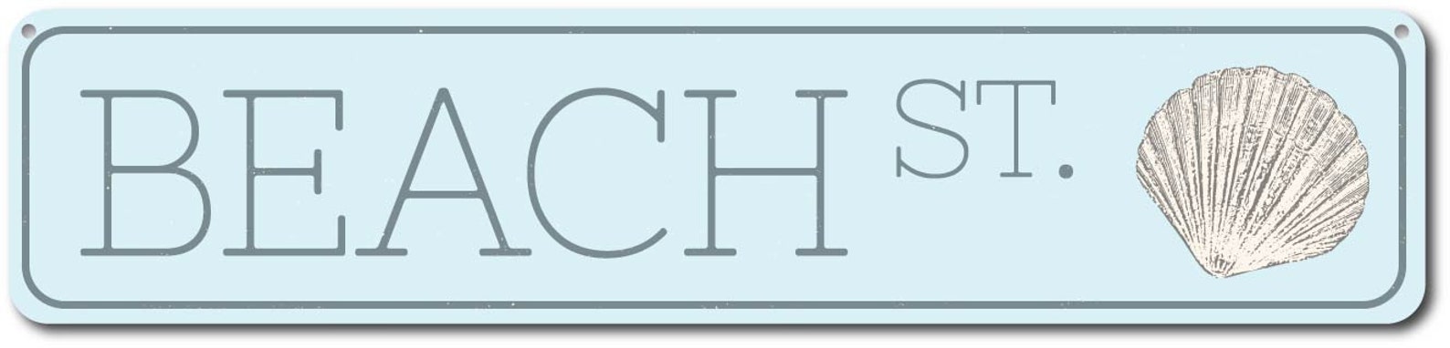 Seashell Beach St Sign, Custom Beach Lover Street Sign, Metal Beach ...