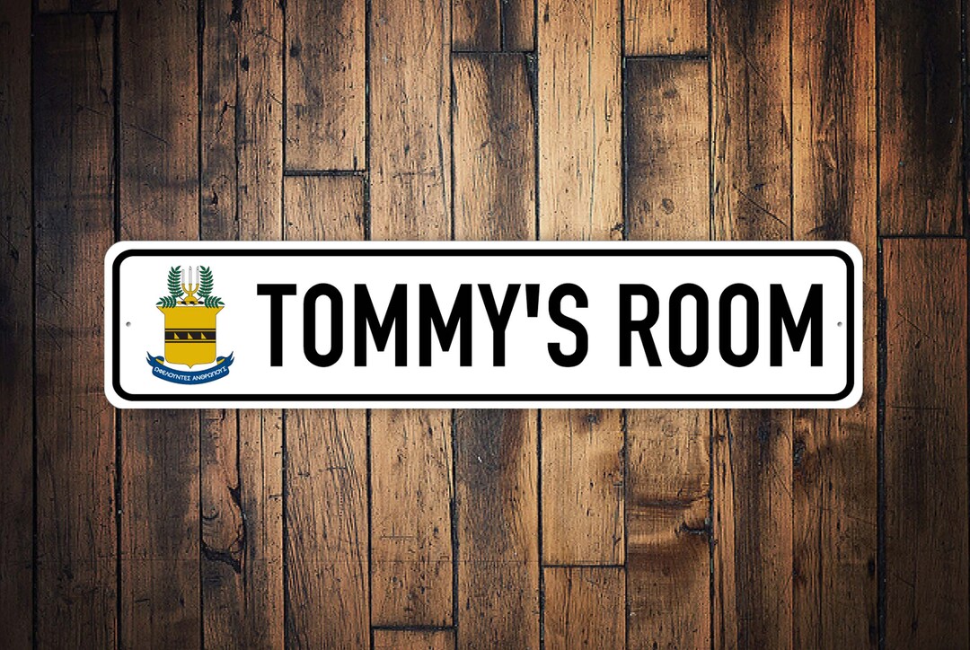 Acacia Fraternity Room Sign, Personalized Room Name Sign, Custom Sign ...