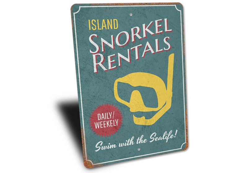 Snorkel Rental Sign Snorkel Island Sign Beach Decor Sign | Etsy Polska