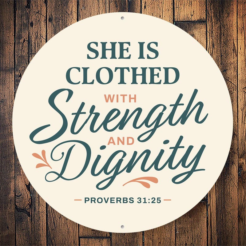 She is Clothed in Dignity Sign - Etsy