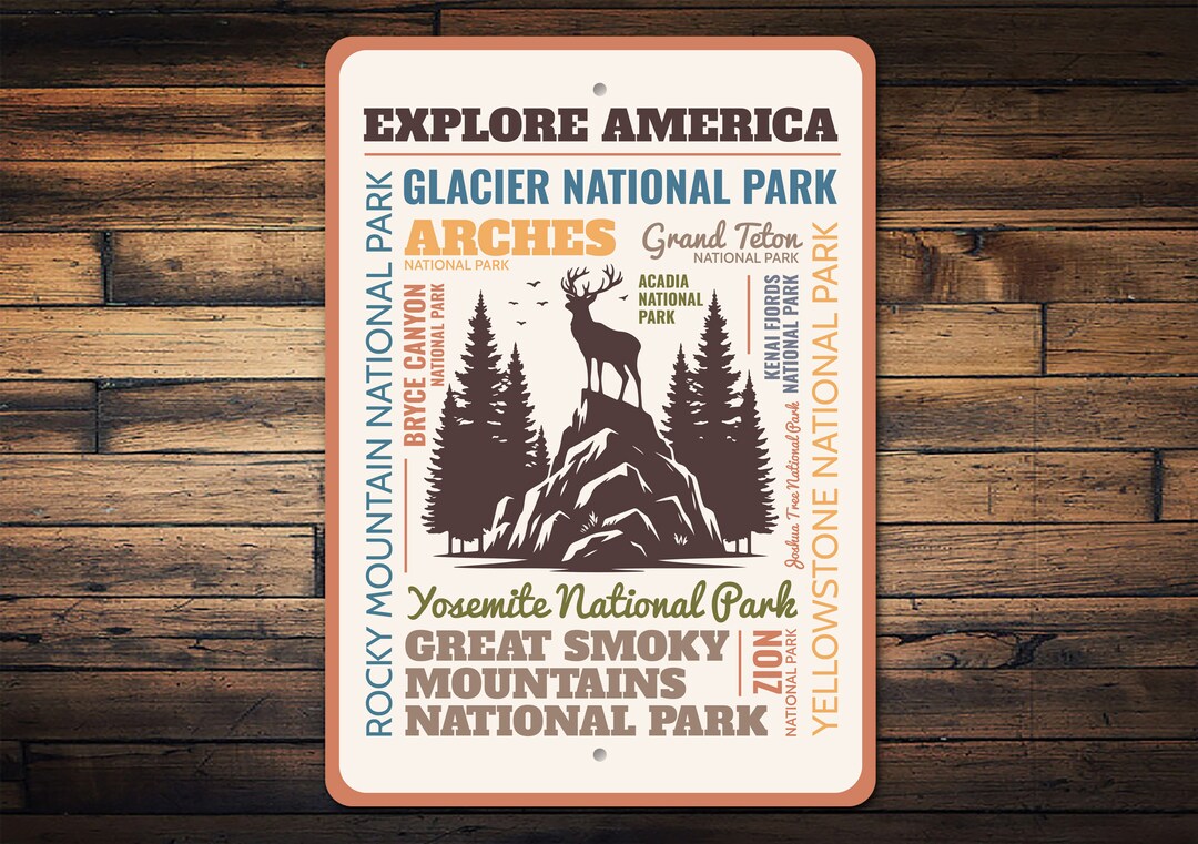 Explore America Sign, National Parks Sign, Park Lover Gift, Nature Wall ...