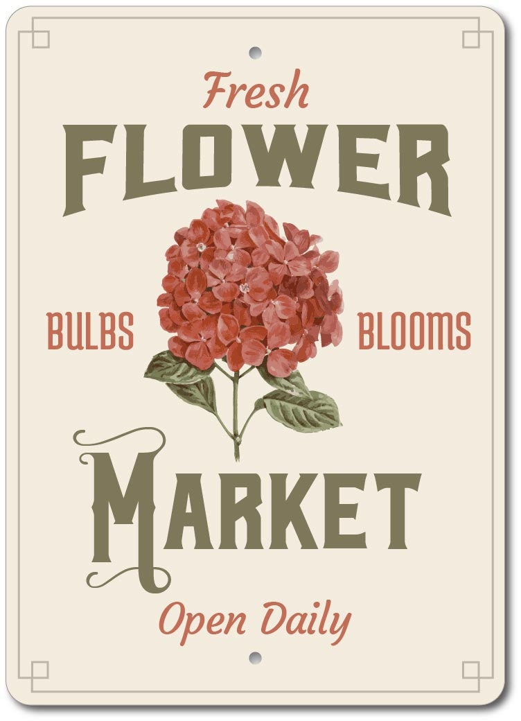 Flower Market Sign Hydrangea Sign Flower Lover Gift Garden | Etsy