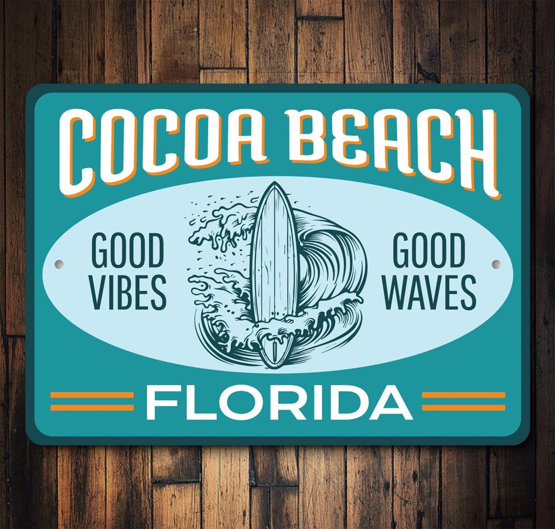 Cocoa Beach Florida Sign, Beach House Sign, Florida Beach Decor ...