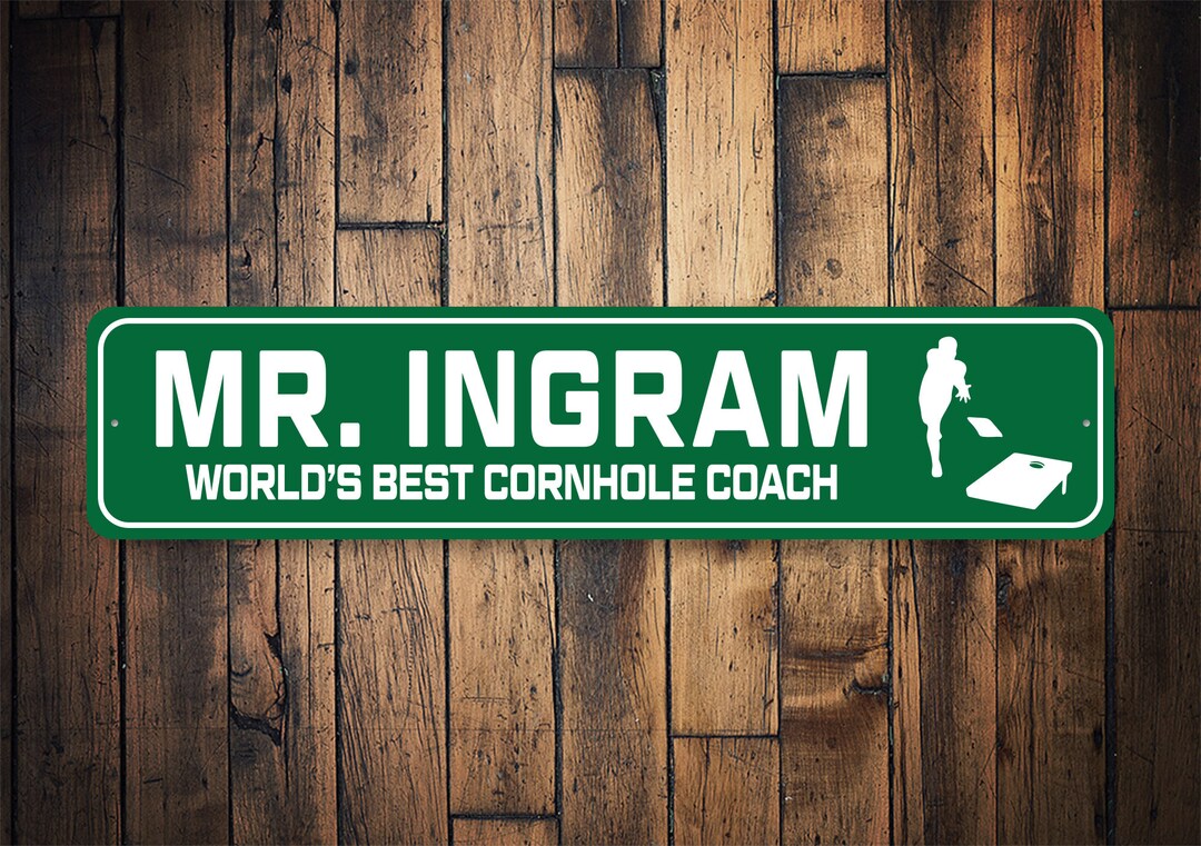 Cornhole Teacher Sign, Cornhole Coach, Custom Cornhole Sign, Cornhole ...